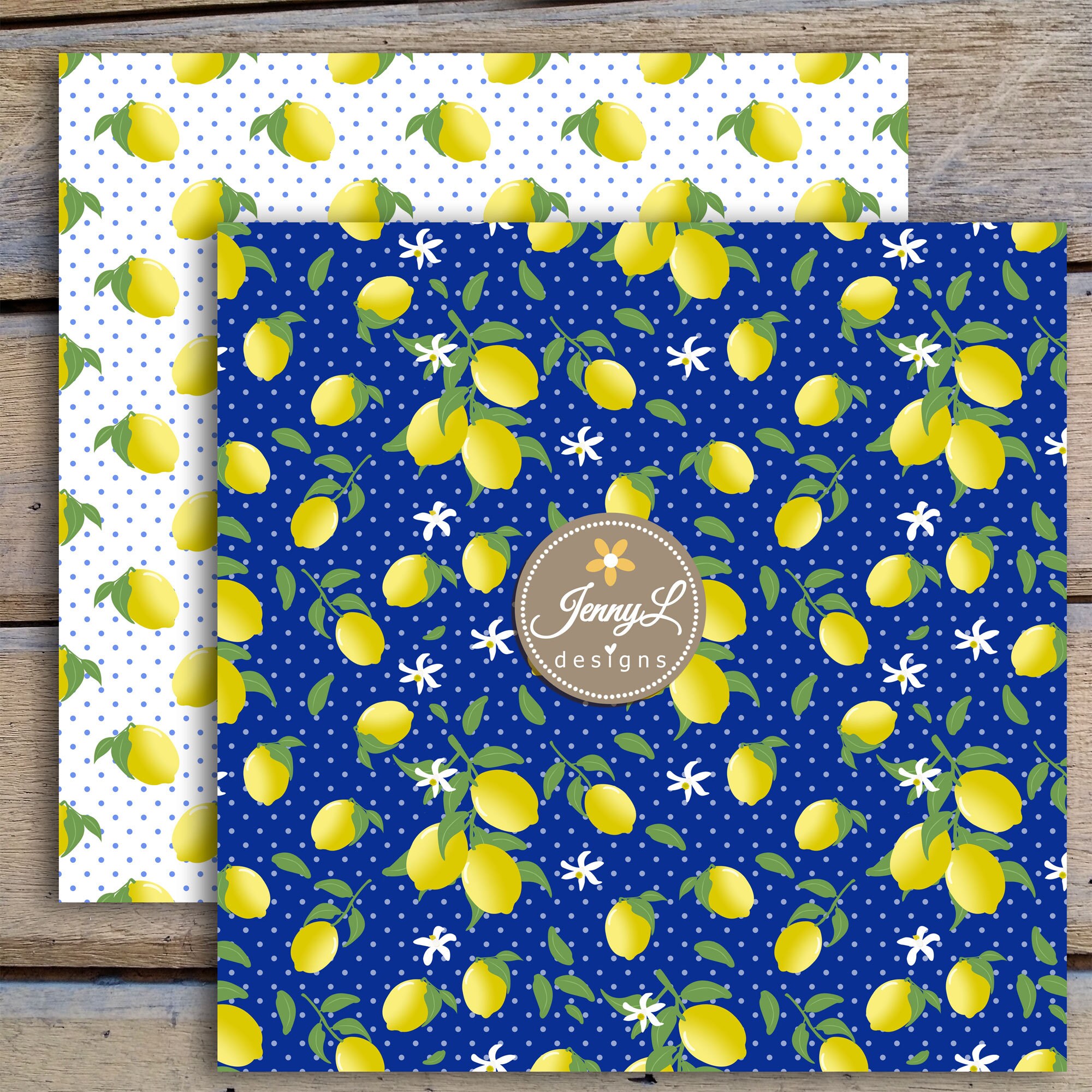 Lemons Digital Papers and Clipart SET for Digital - Etsy