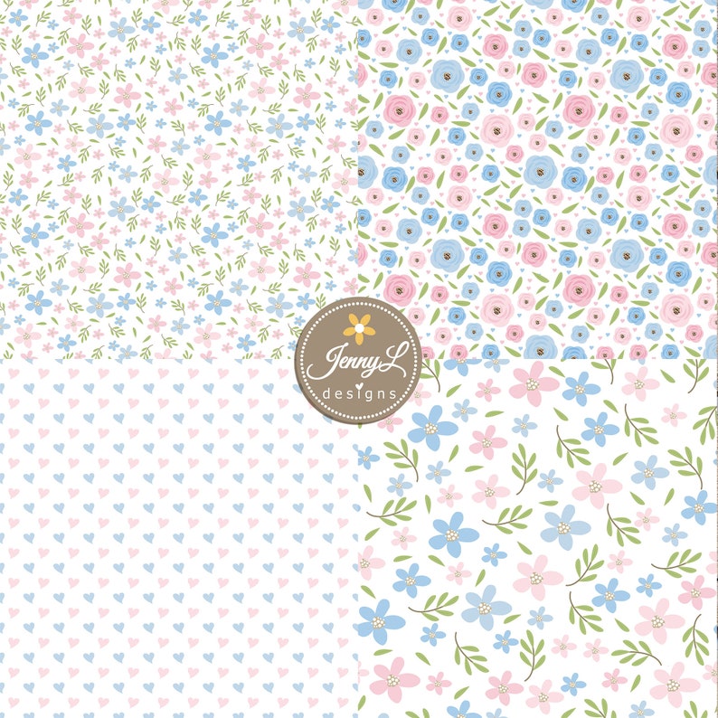 Sweet Spring / Summer Seamless Printable Digital Papers, Repeat Pattern ...