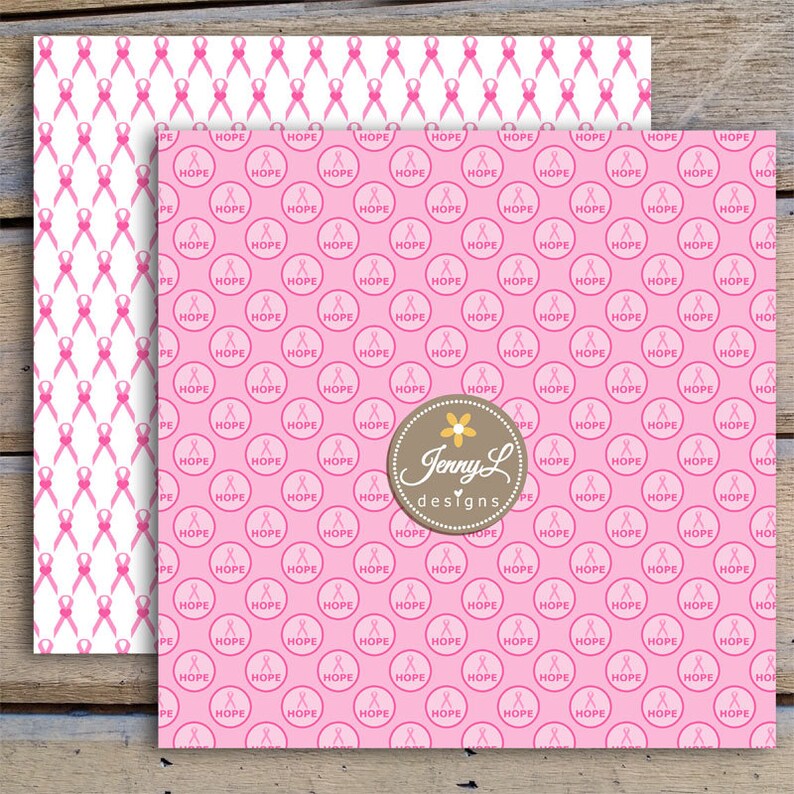 Breast Cancer Awareness Digital Papers, Pink Ribbon Digital Papers ...
