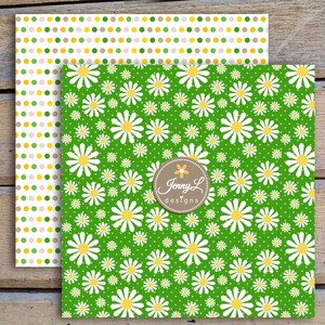 Daisy Flower Digital Papers and Clipart SET for Wedding, Bridal Baby ...