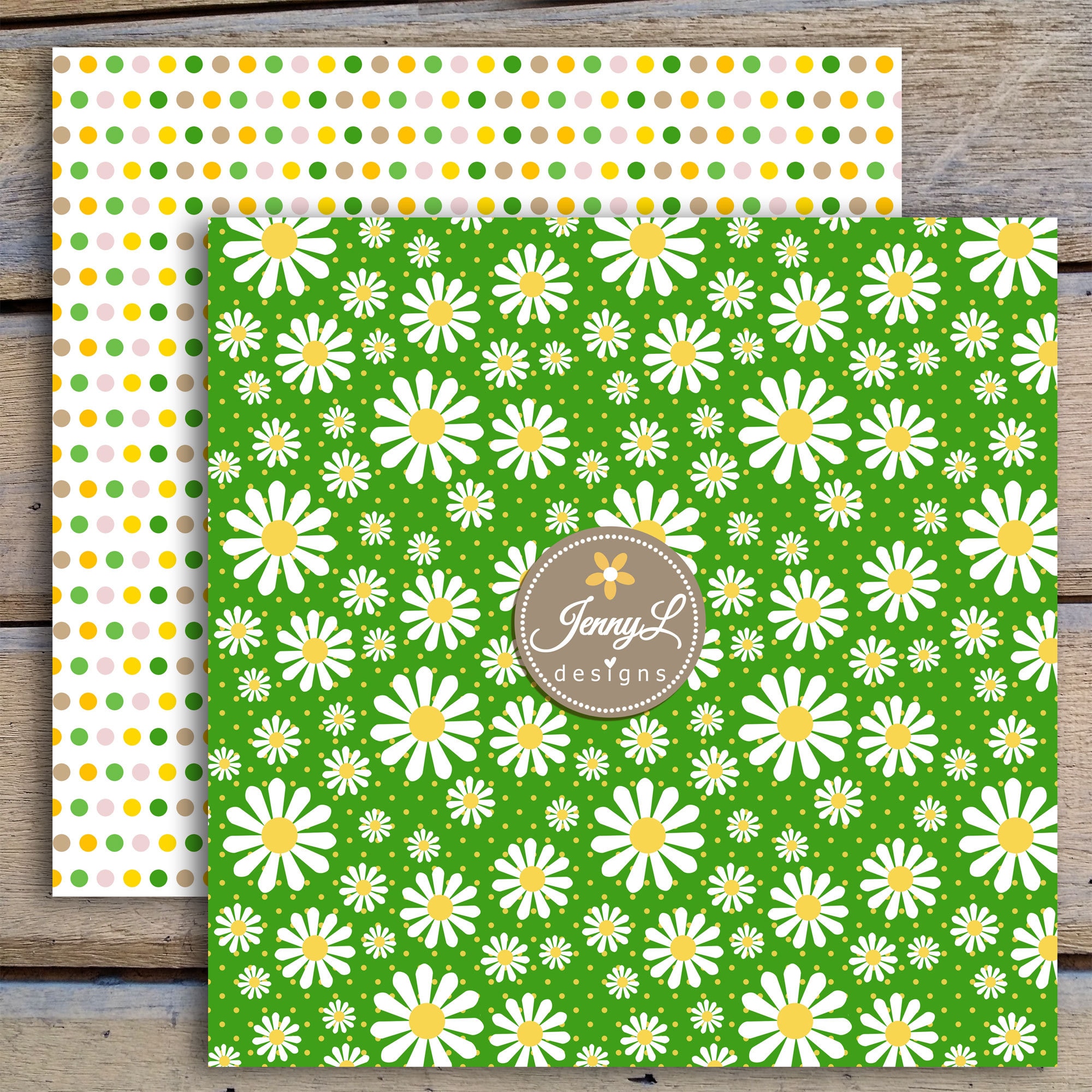 Daisy Flower Digital Papers and Clipart SET for Wedding - Etsy