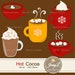 Hot Cocoa Digital Papers and Choco Clipart SET, Hot Chocolate Drink for ...