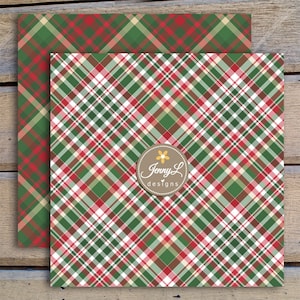 Christmas Plaids Digital Papers, Traditional Christmas Papers, Holiday ...