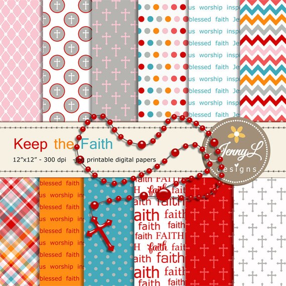 Religious Rosary Faith Digital Papers and Rosary, Holy Cross clipart ...