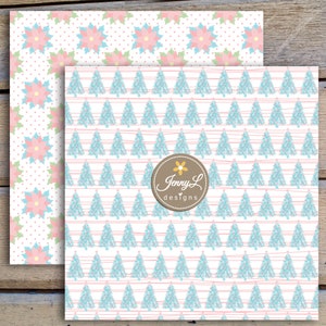 Pastel Christmas Digital Papers Christmas Tree Papers - Etsy
