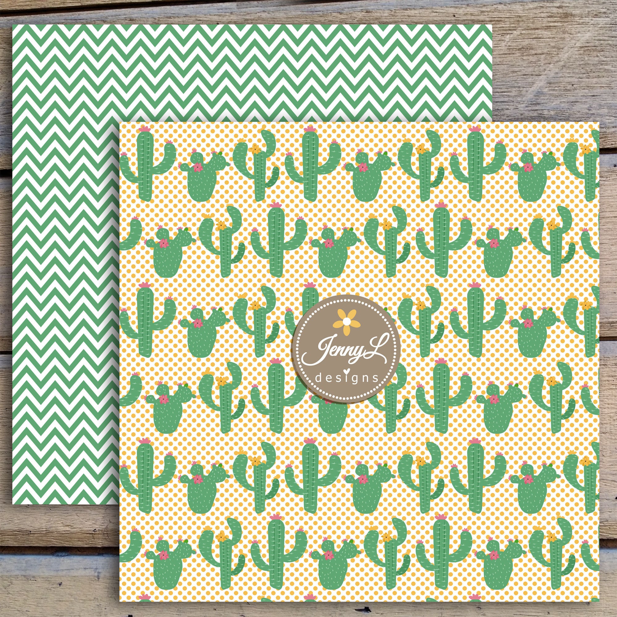 Desert Cactus Digital Paper and Clipart Plant for Birthday - Etsy