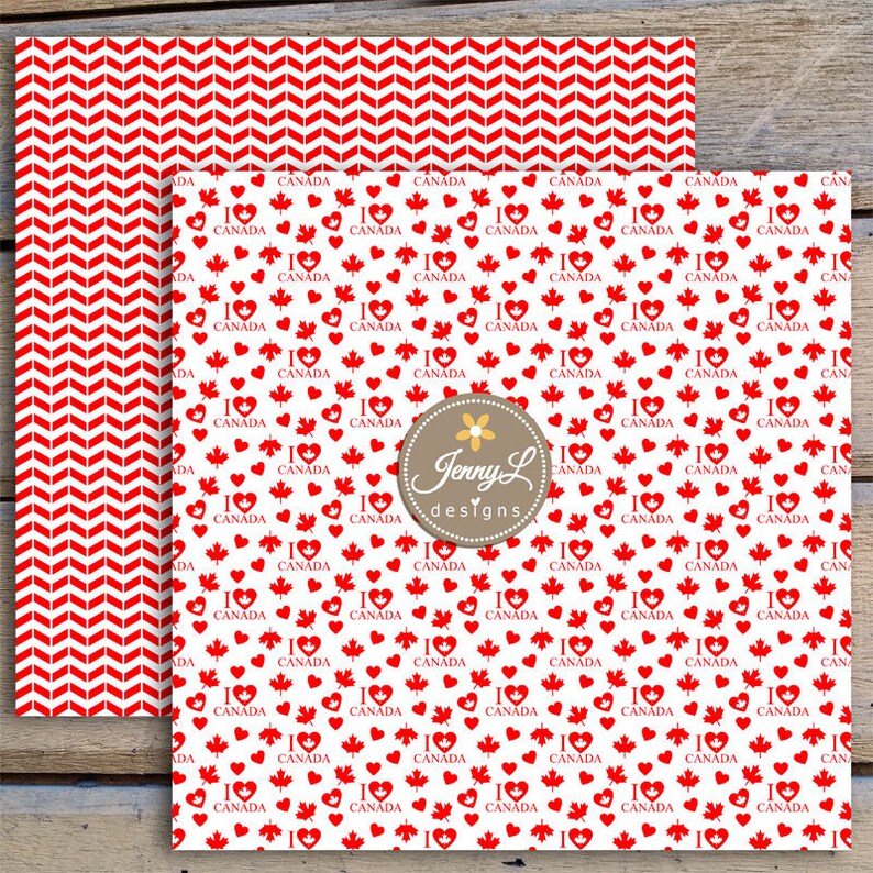 Canada Digital Papers and Canada Flag Clipart SET Maple Leaf | Etsy
