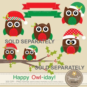 Owl Christmas Digital Paper, Stitched Owl Digital Scrapbooking Paper ...