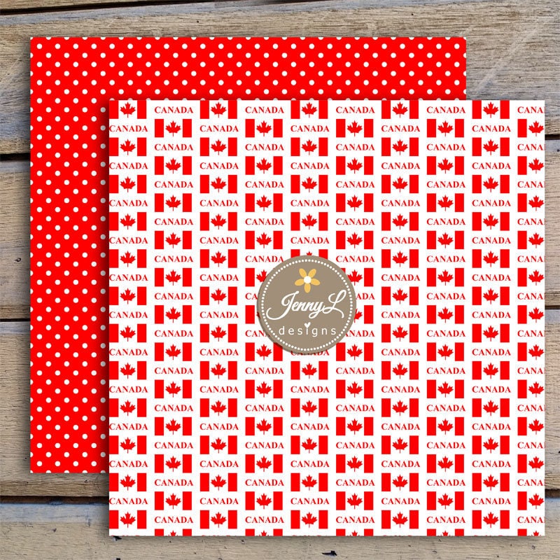 Canada Digital Papers and Canada Flag Clipart SET Maple Leaf | Etsy