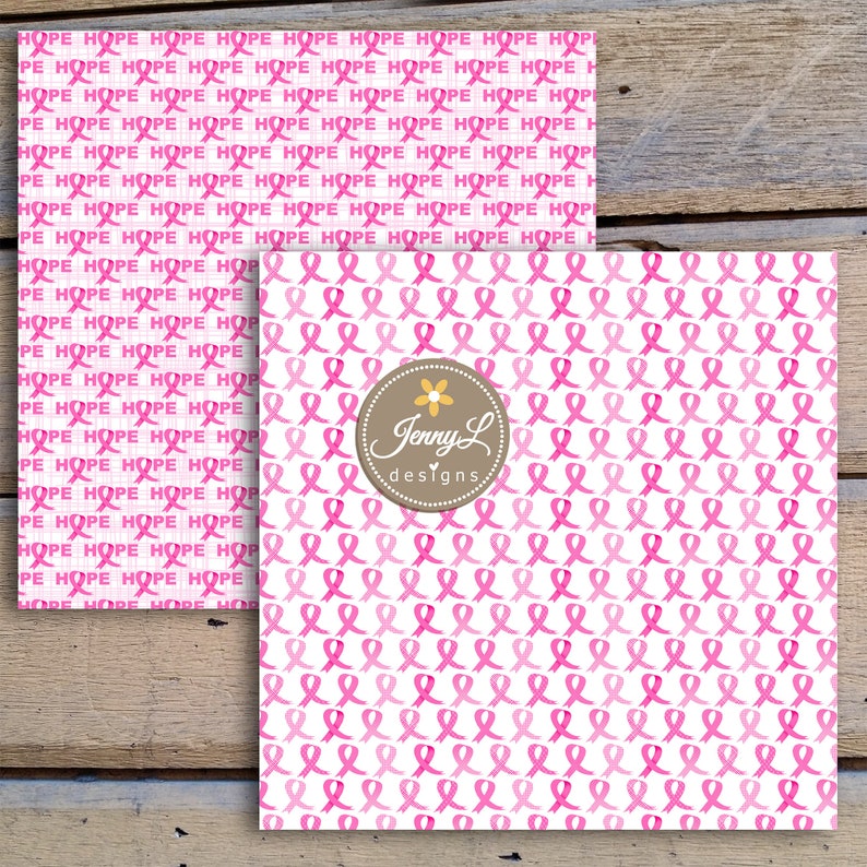 Breast Cancer Awareness Digital Papers, Pink Ribbon Clipart for Digital ...
