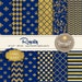Gold and Royal Blue Digital Papers, Royalty Papers, Gold Foil Digital ...