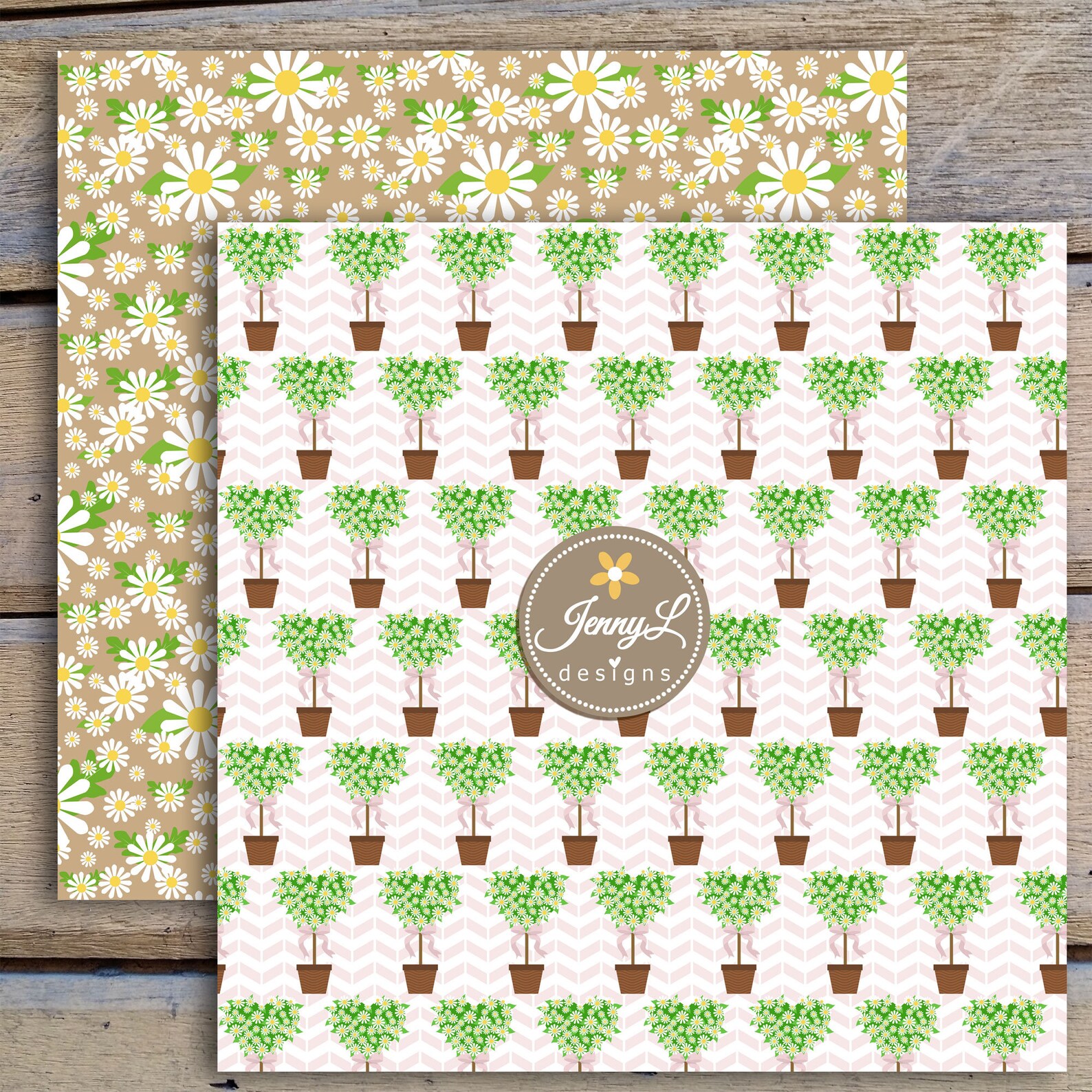 Daisy Flower Digital Papers and Clipart SET for Wedding - Etsy