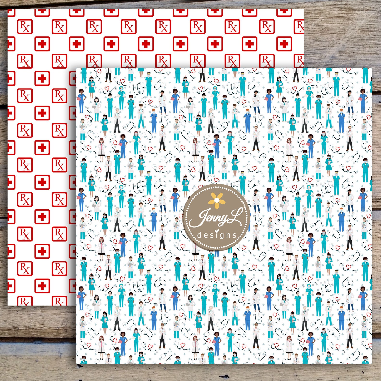 Medical Doctors Nurses Digital Paper Medical Worker and - Etsy
