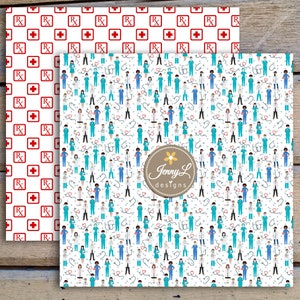 Medical Doctors Nurses Digital Paper Medical Worker and Stethoscope ...