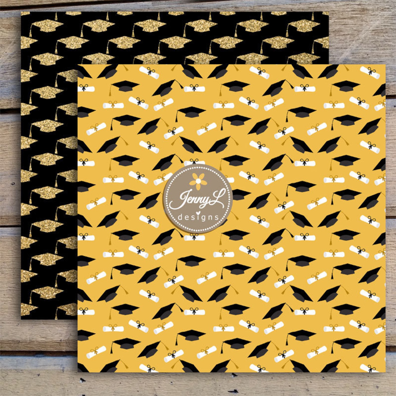 Graduation Digital Papers & Clipart SET, Commencement, Certificate ...