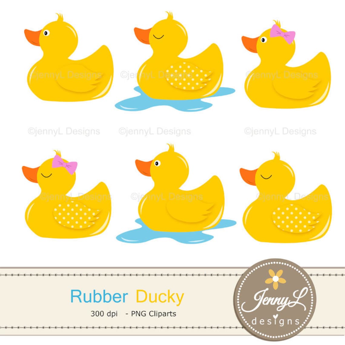 Rubber Duck Digital Papers and Clipart SET Rubber Ducky | Etsy