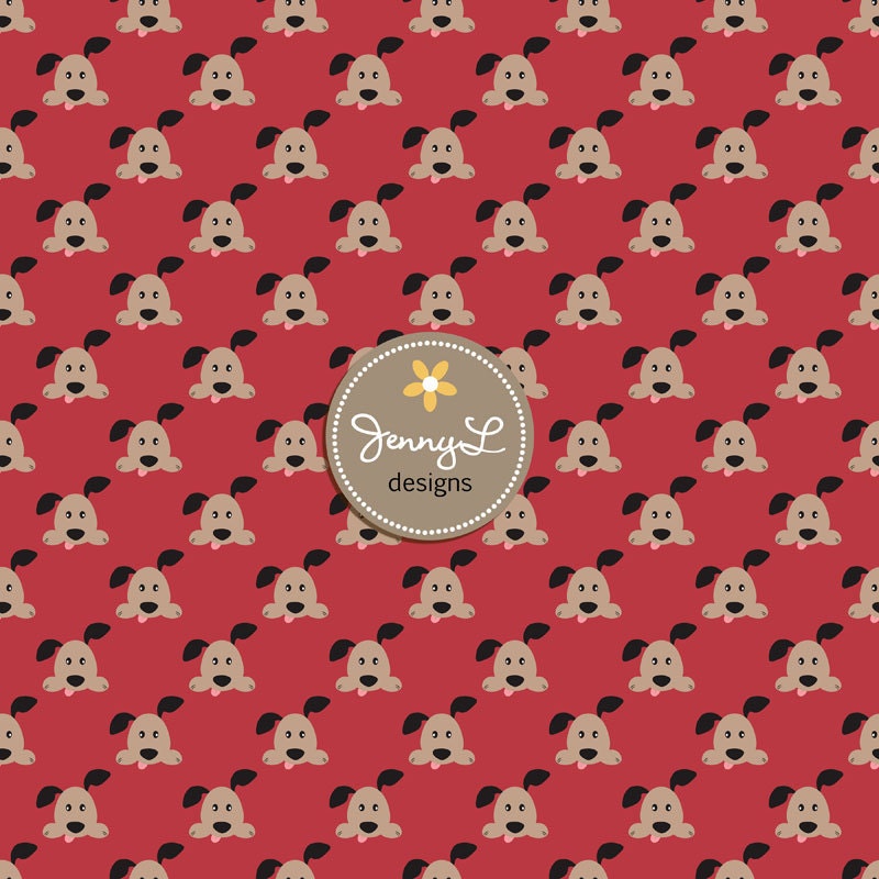 Dog Digital Papers Pet Puppy Clipart Red and Brown Theme - Etsy