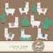 Lllama Alpaca Digital Papers and Cactus Clipart SET, for Scrapbooking ...