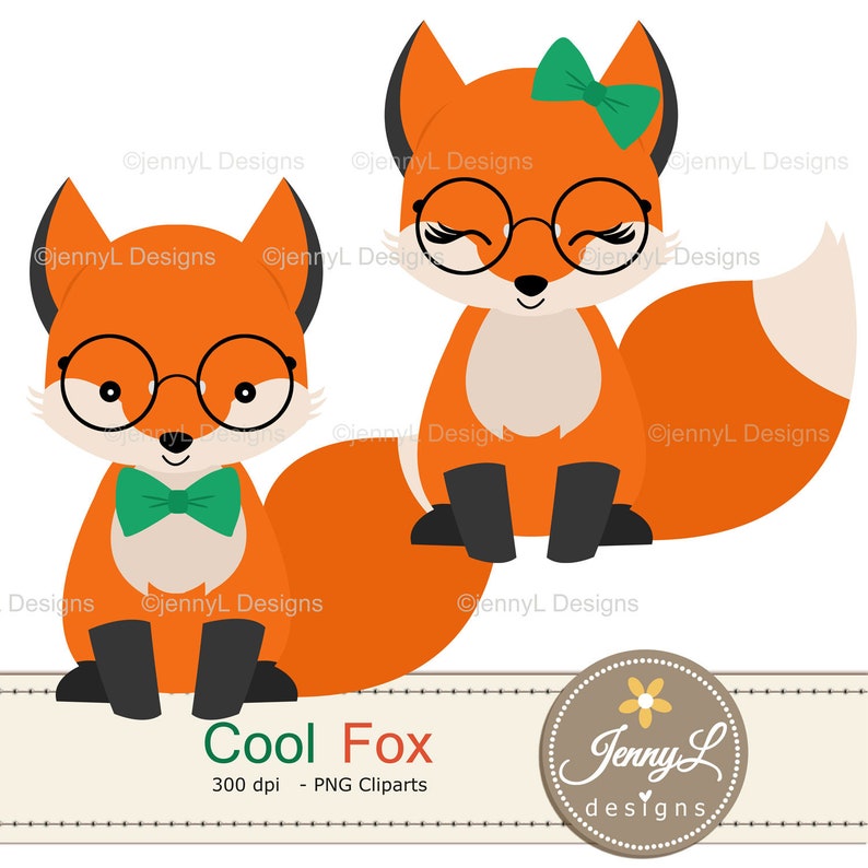 Fox Digital Paper and Clipart Fall Woodland Animal Fox With - Etsy
