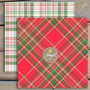 Christmas Plaids Digital Papers, Traditional Christmas Papers, Holiday ...