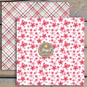 Cherry Blossoms Digital Paper and Clipart, Spring Korea Japanese Sakura ...