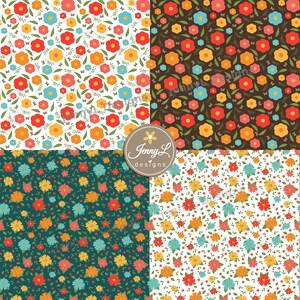 Happy Spring SEAMLESS Printable Digital Papers, Repeat Pattern , Floral ...