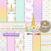 Pastel Unicorn Faces Digital Papers and Clipart SET, Pastel Hearts for ...