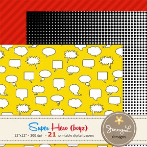 Superhero Digital Paper, Comics, Super Hero, Cartoons, Comic Book ...