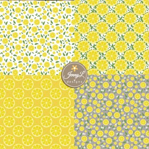 Lemon Fruit SEAMLESS Printable Digital Papers, Repeat Pattern , Summer ...