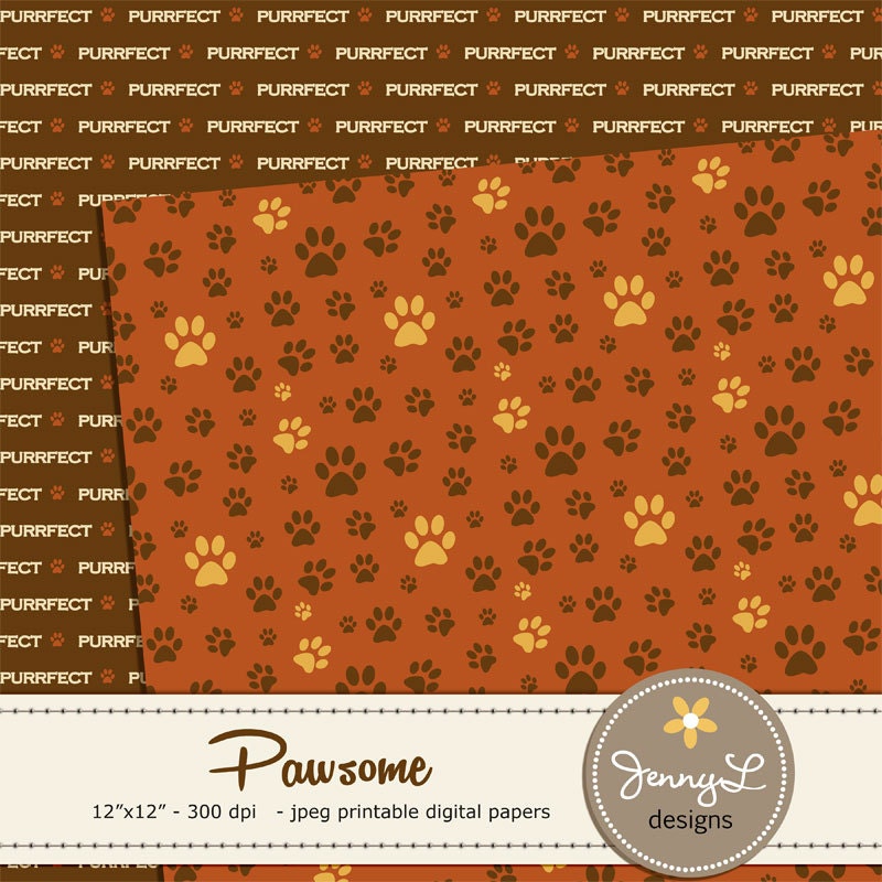 Pet Digital Paper Dog Digital Papers Paws Scrapbooking - Etsy UK