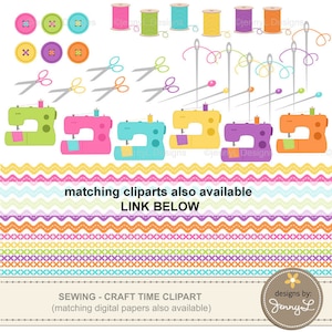 Sewing Digital Papers, Craft Party Theme Digital Scrapbooking, Buttons ...