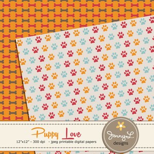 Dog Digital Papers, Pet Digital Paper, Paws Scrapbooking Papers, Dog ...