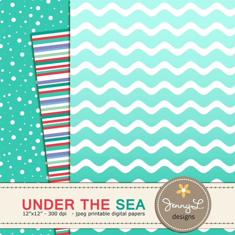 Mermaid Princess Under the Sea Digital Papers Bubbles | Etsy