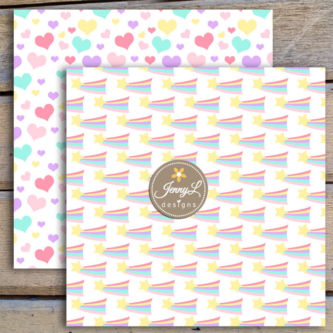 Unicorn Faces Digital Papers and Clipart SET Pastel Unicorn - Etsy