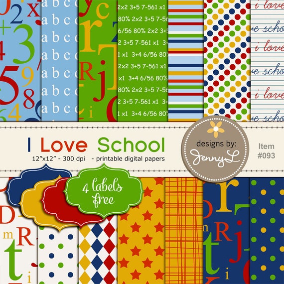Teacher Digital Scrapbooking paper, School Digital Paper, Arts & Craft ...