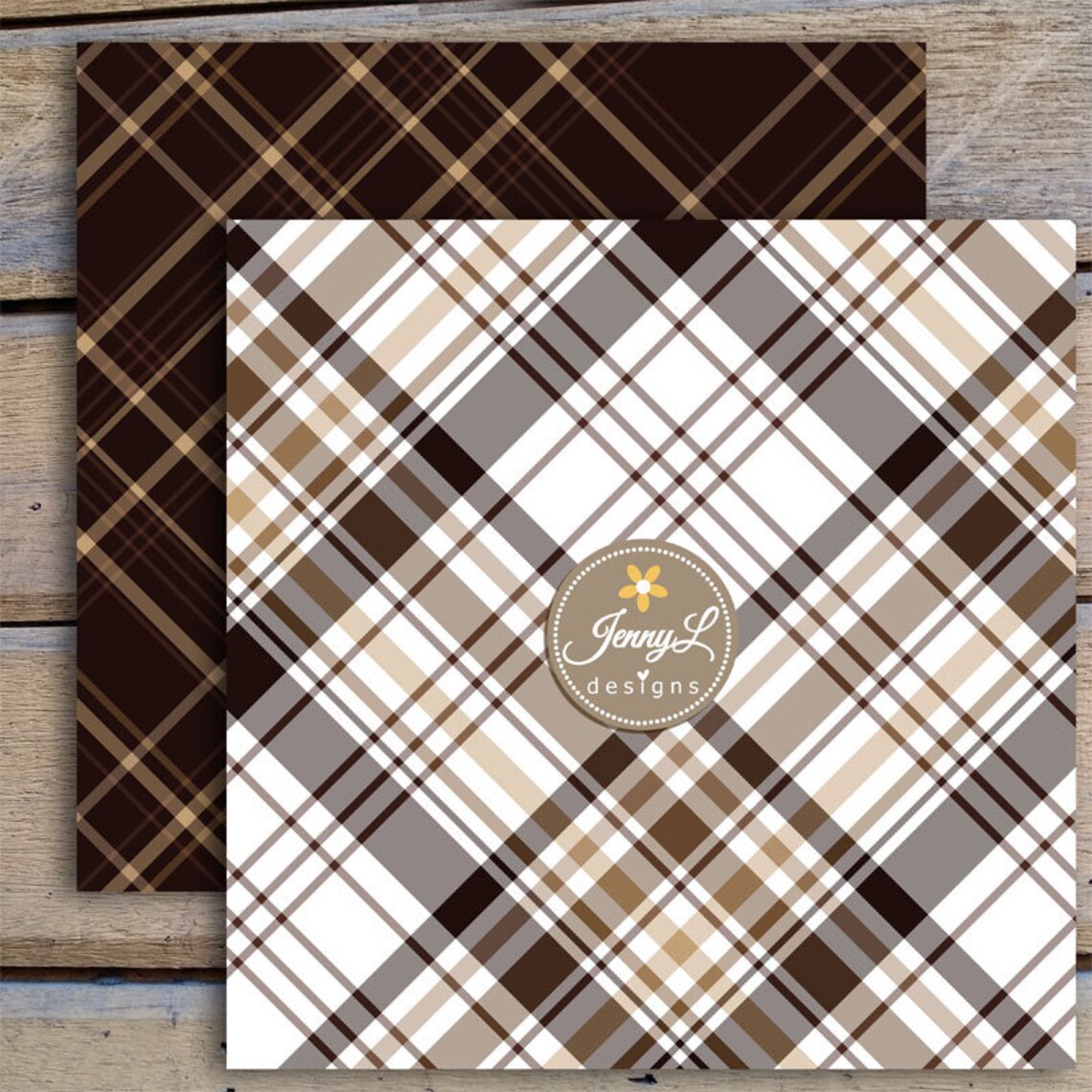 Brown Plaids Digital Papers Beige Tan Caramel Tartan - Etsy
