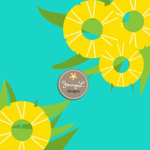 Pineapples Digital Papers and Cliparts, Pineapple Slice, Aloha Hawaiian ...