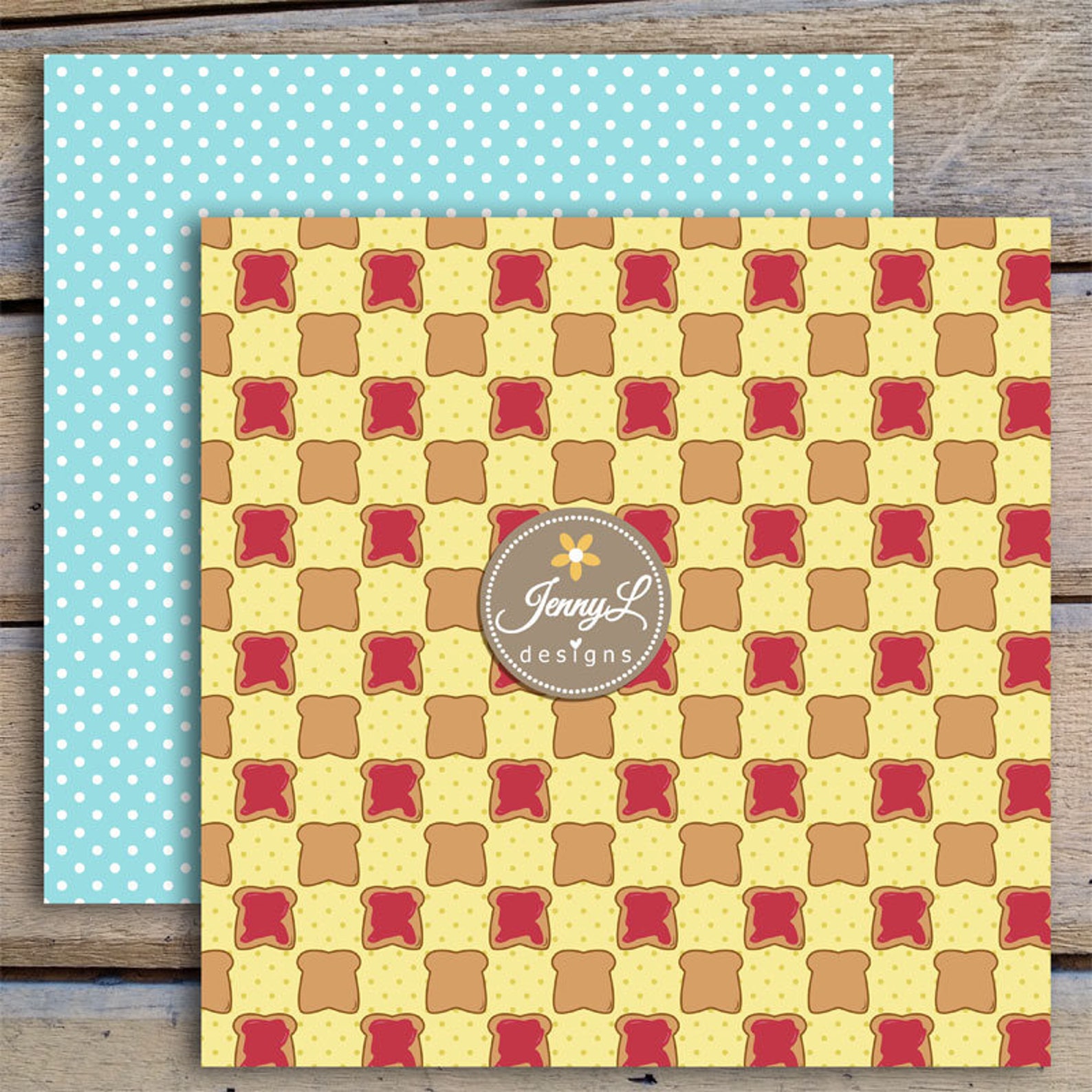 Breakfast Digital Papers and Clipart SET American Food - Etsy