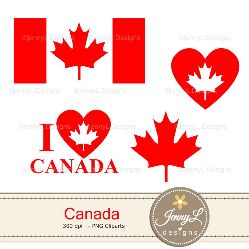 Canada Digital Papers and Canada Flag Clipart SET Maple Leaf | Etsy