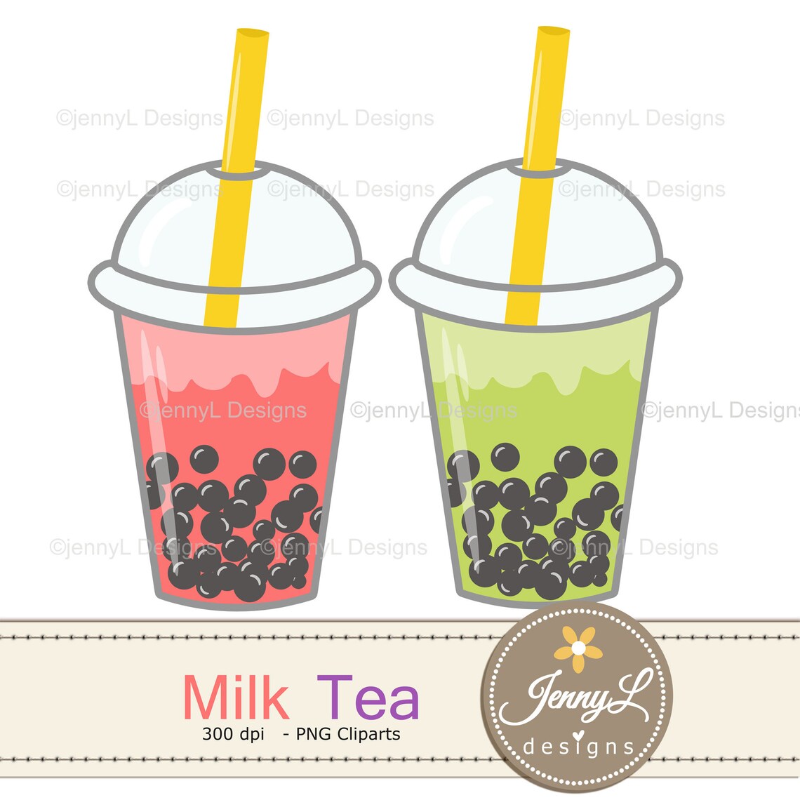 Milk Tea Digital Papers and Bobba Bubble Tea Tapioca Tea - Etsy