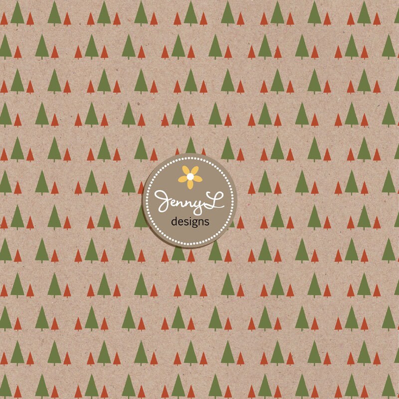 Christmas Digital Paper Kraft Christmas Papers Cardboard | Etsy