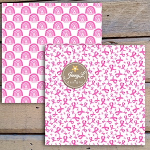 Breast Cancer Awareness Digital Papers, Pink Ribbon Clipart for Digital ...