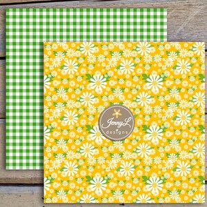 Daisy Flower Digital Papers and Clipart SET for Wedding, Bridal Baby ...