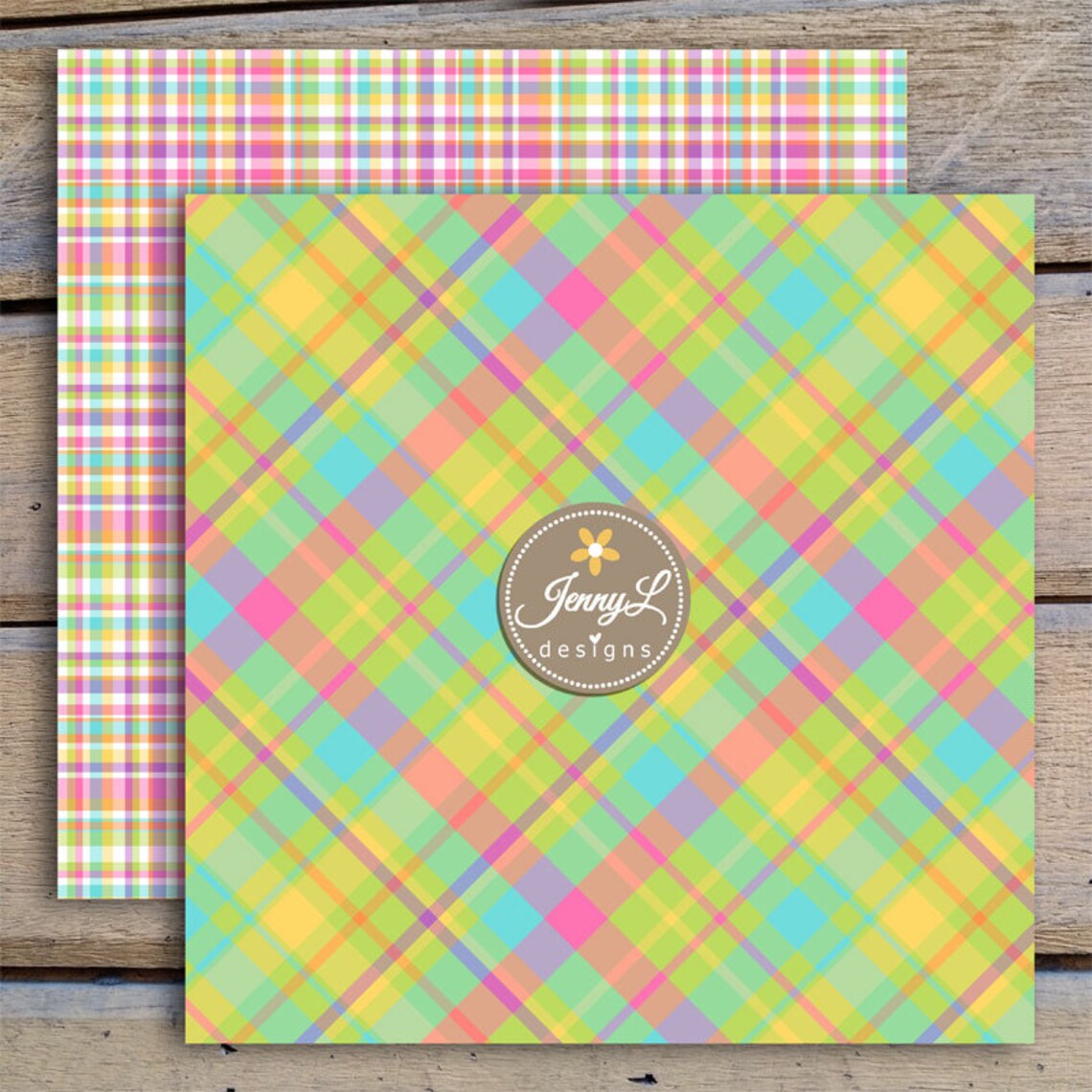 Spring Plaids Digital Papers Summer Digital - Etsy