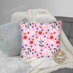 Floral SEAMLESS Spring Printable Digital Papers, Repeat Pattern Blooms ...