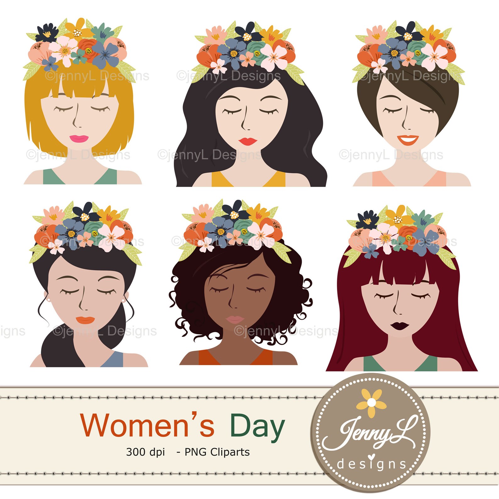 International Women's Day Digital Paper and Women Clipart - Etsy