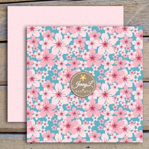 Sakura, Cherry Blossom Digital Papers, Floral Digital Paper, Flower ...