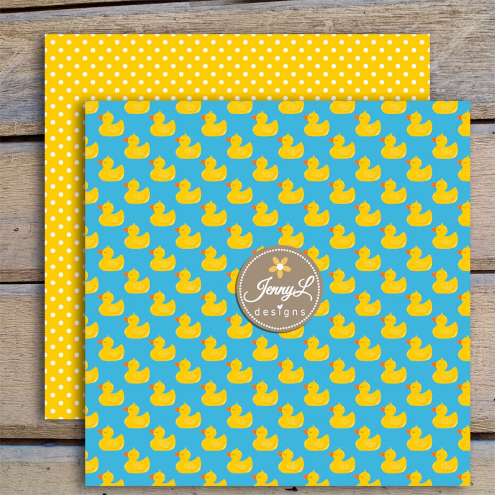 Rubber Duck Digital Papers and Clipart SET Rubber Ducky | Etsy