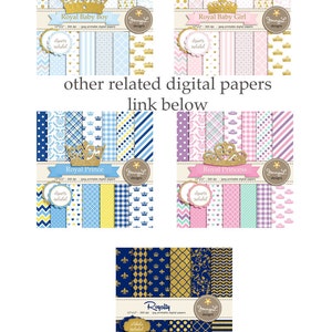 Gold and Royal Blue Digital Papers, Royalty Papers, Gold Foil Digital ...