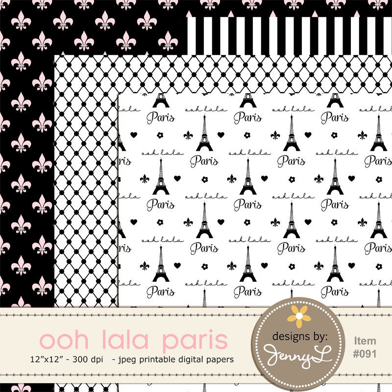Paris Digital Paper Eiffel Tower Printable Digital Background - Etsy